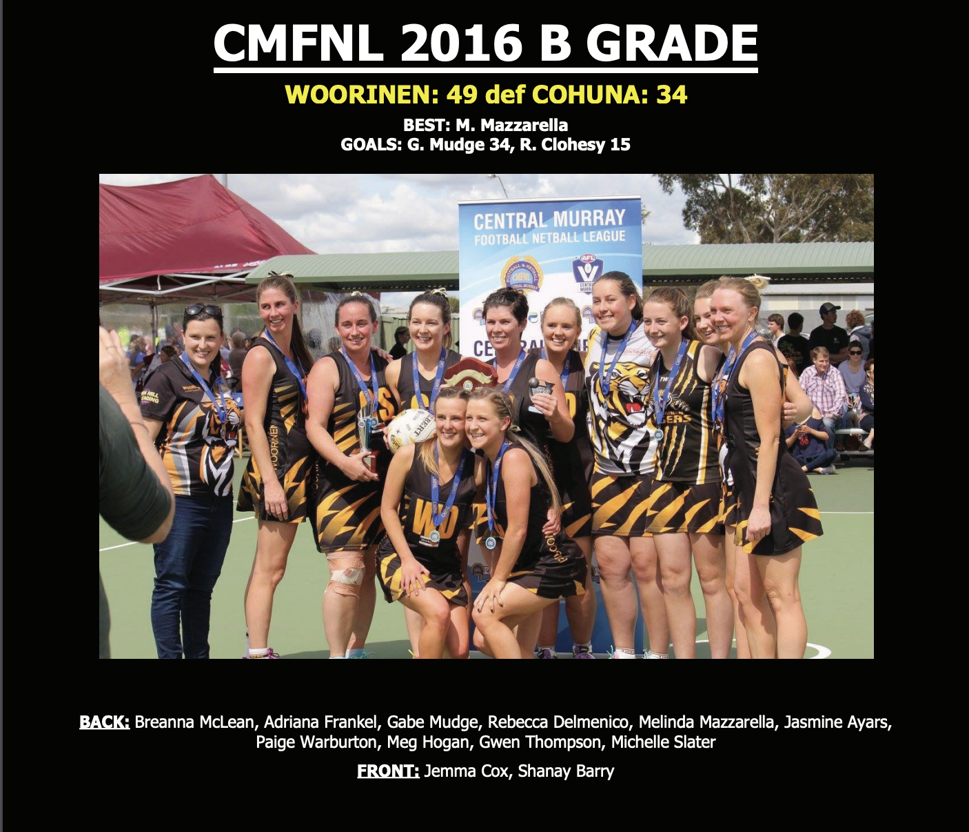 2016- B Grade | Woorinen Football Netball Club